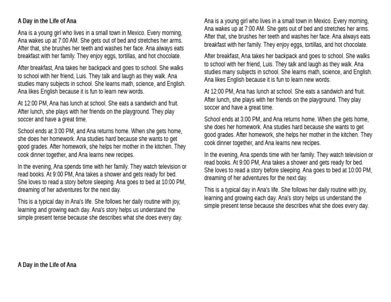 A Day in the Life of Ana in Mexico | PDF | Foods | Cuisine