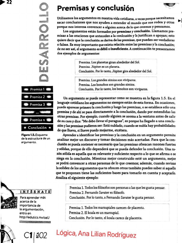Argumento - Premisas y Conclusión | PDF