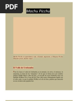 Texto de Comprension Lectora Sobre Machu Pichu | PDF | Machu Picchu ...