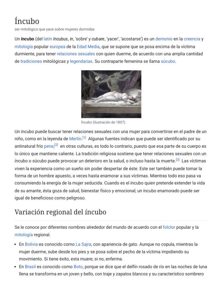 Íncubo - Wikipedia, La Enciclopedia Libre | PDF | Íncubo | Leyendas ...