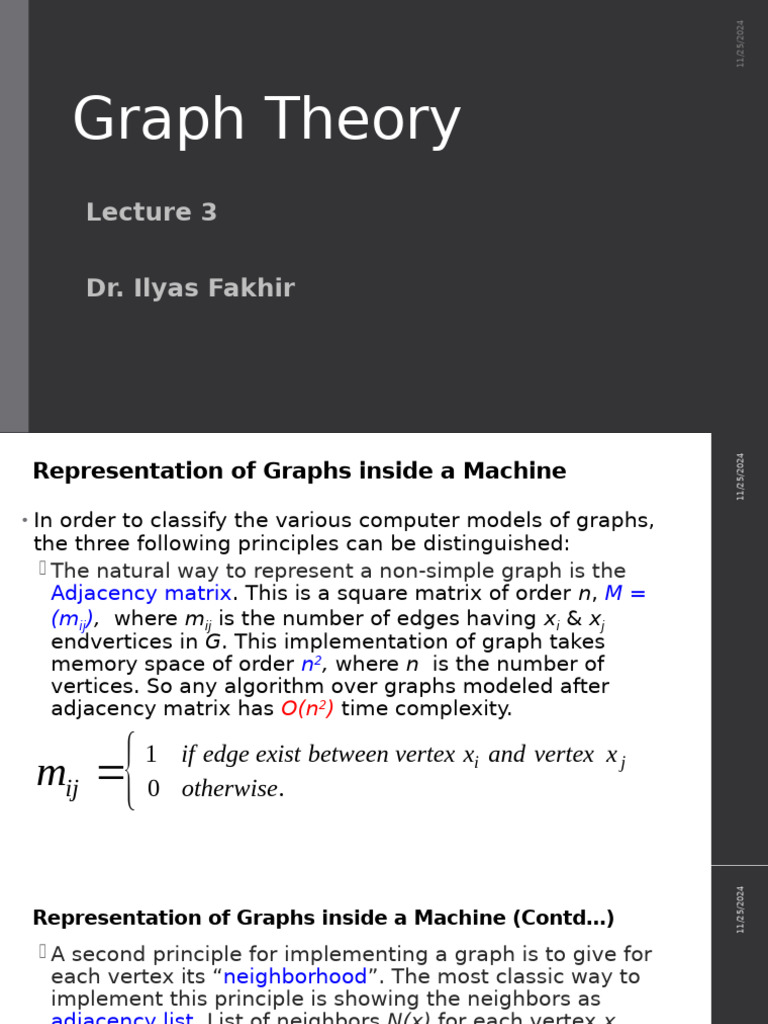 Lecture 03 | PDF | Vertex (Graph Theory) | Matrix (Mathematics)