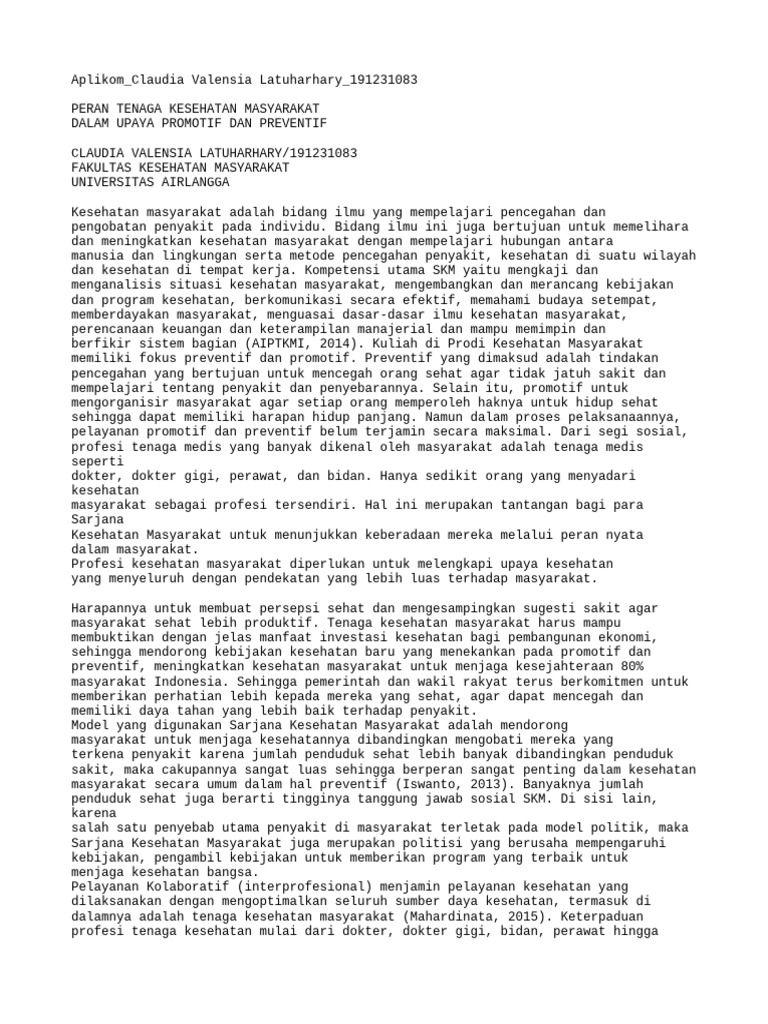 Aplikom - Claudia Valensia Latuharhary - 191231083 | PDF