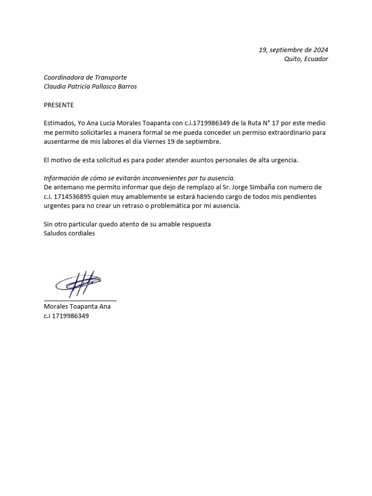 Carta de Permiso | PDF