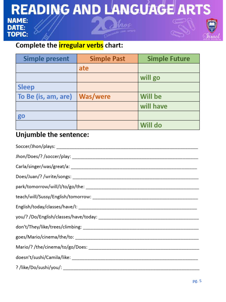 Reading and Language Arts Pages 5 To 6 | PDF