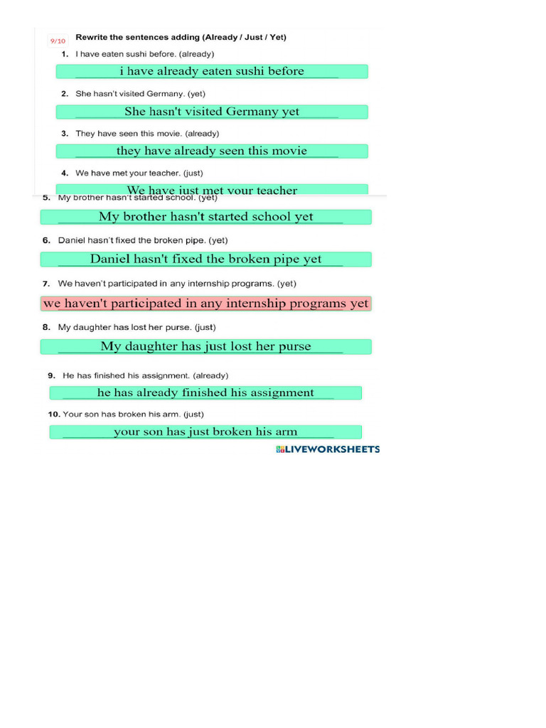 Liveworksheet 1 y 2 | PDF