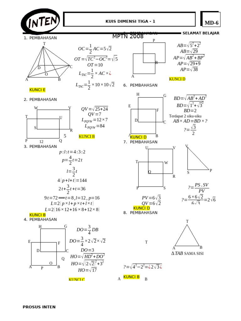 Pembahasan Soal Kuis Dimensi-3-1 Ips | PDF