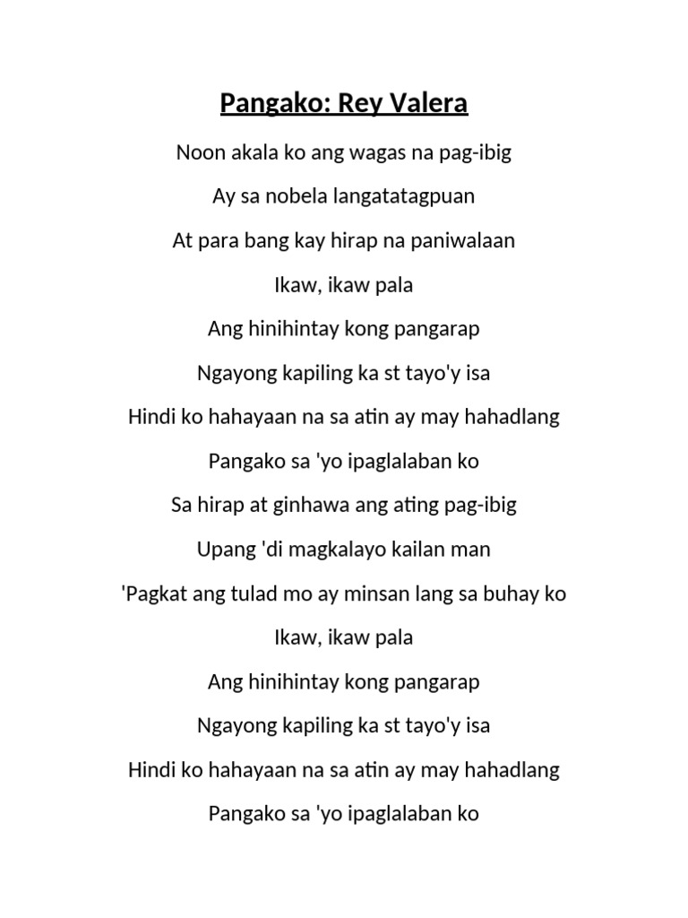 Pangako - Rey Va | PDF