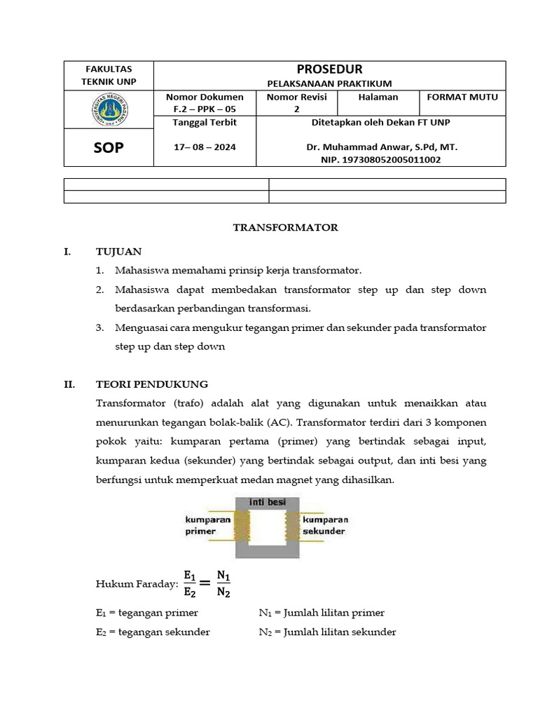 Labsheet Transformator | PDF