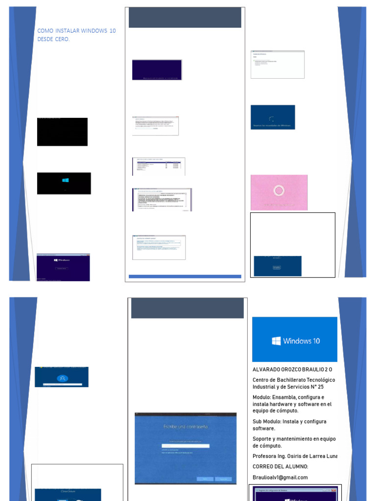 Triptico de Instalacion de Windows 10 | PDF | Windows 10 | Arranque