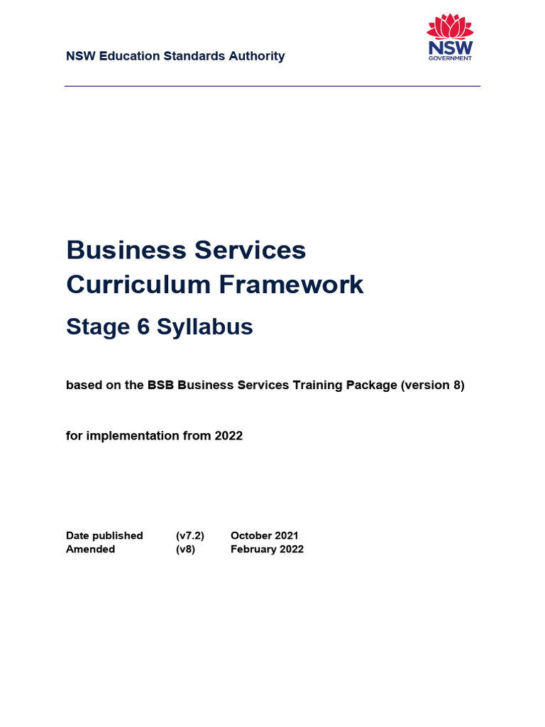 Business Services Syllabus NSW Nesa | PDF | Vocational Education ...