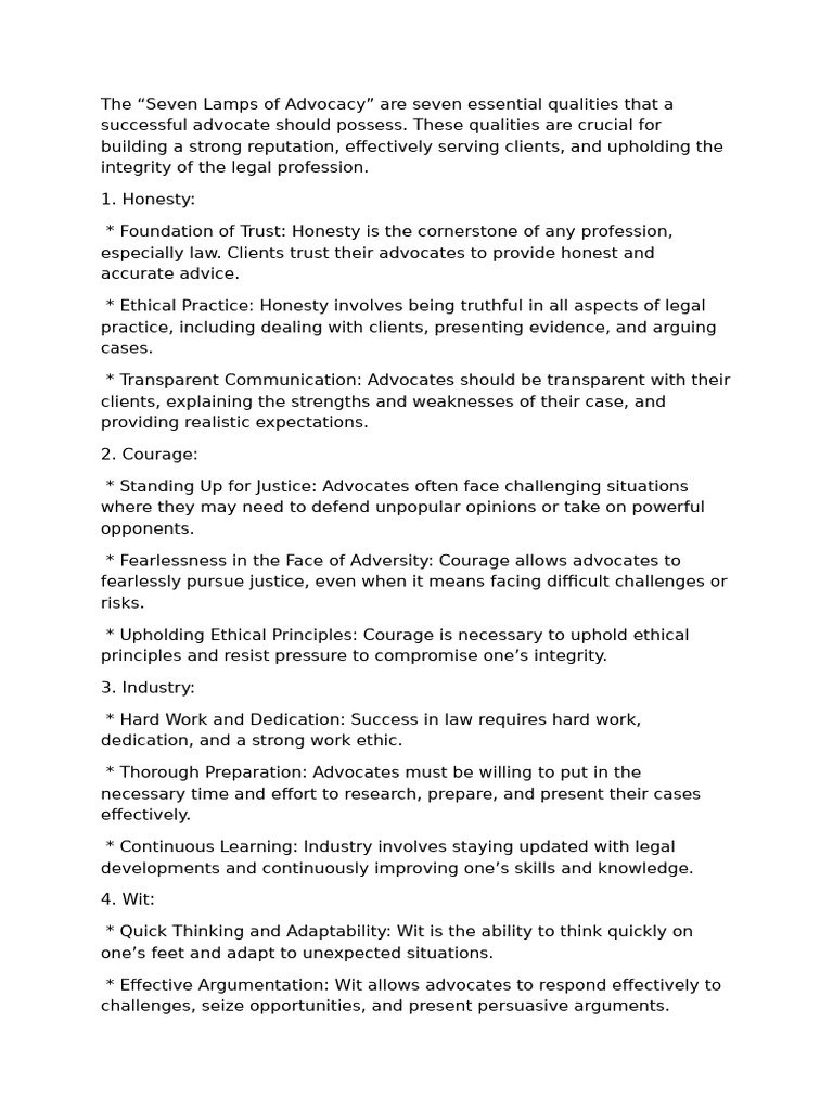 Seven Essential Qualities of Advocates | PDF | Advocate | Lawyer