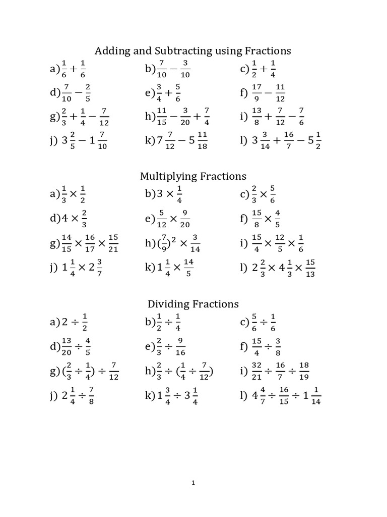 Fractions Homework | PDF | Arithmetic | Mathematics