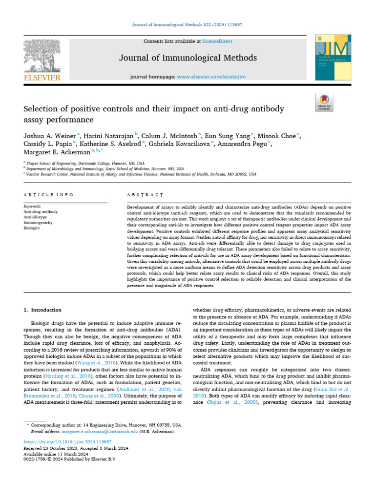 Selection of Positive Controls and Their Impact On Anti-Drug Antibody ...