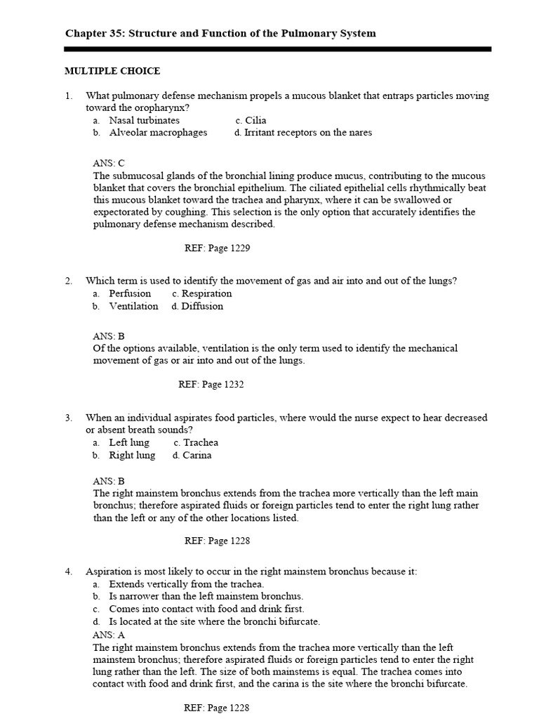 NURS611 - McCance&Huether (9th) - Ch.35 - Structure & Function Pulmonary System | PDF | Lung ...