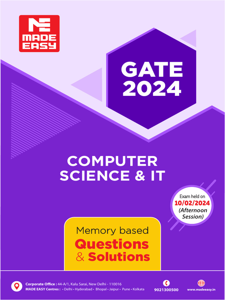 1475purl - CS Memory Based GATE 2024 - AN 2 | PDF