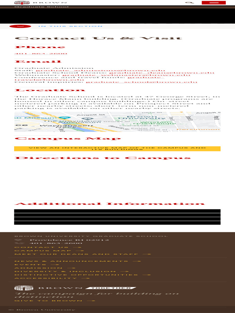 Brown Grad School Info & Contacts | PDF | Science & Mathematics
