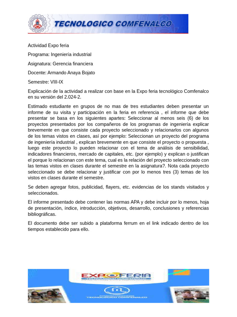 Actividad Expo Feria 2024-2 II | PDF