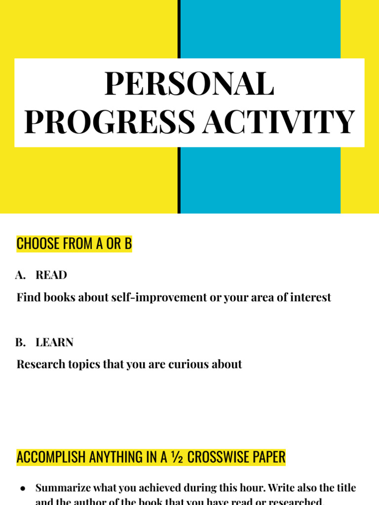 Personal Progress Activity Guide | PDF