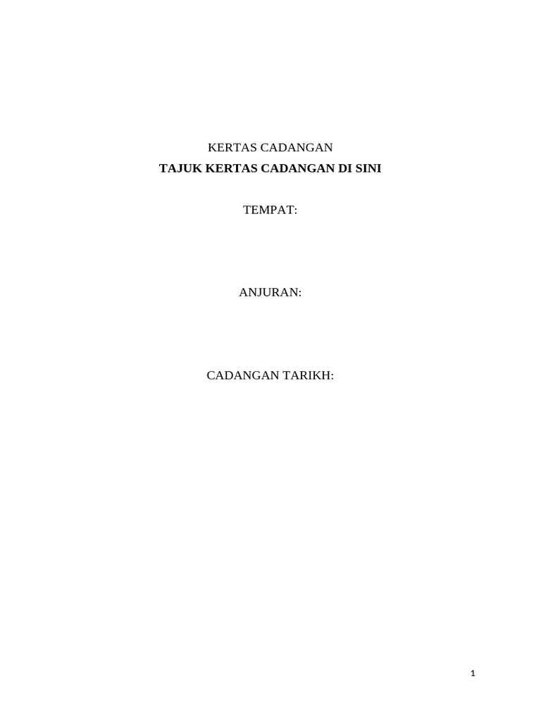 Template Kertas Kerja | PDF