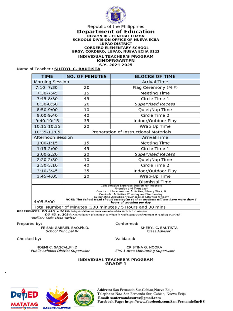 Elementary Teachers Program Final Version | PDF