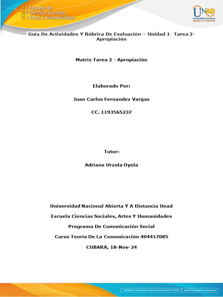 Matríz Tarea 2 - Apropiación | PDF | Credibilidad | Comunicación