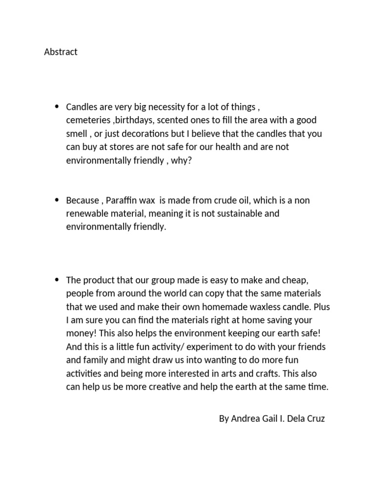 Science Investigatory Project Abstract | PDF