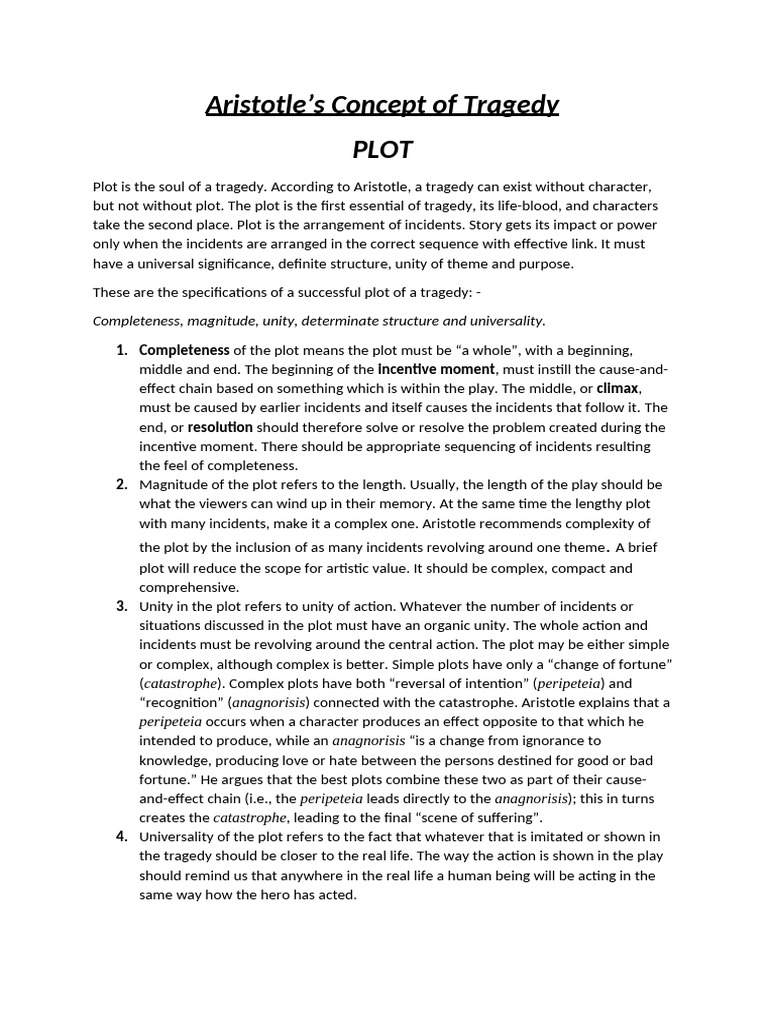 Plot Aristotle | PDF | Plot (Narrative) | Tragedy
