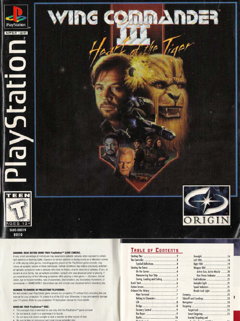 Wing Commander III PSX - Manual | PDF