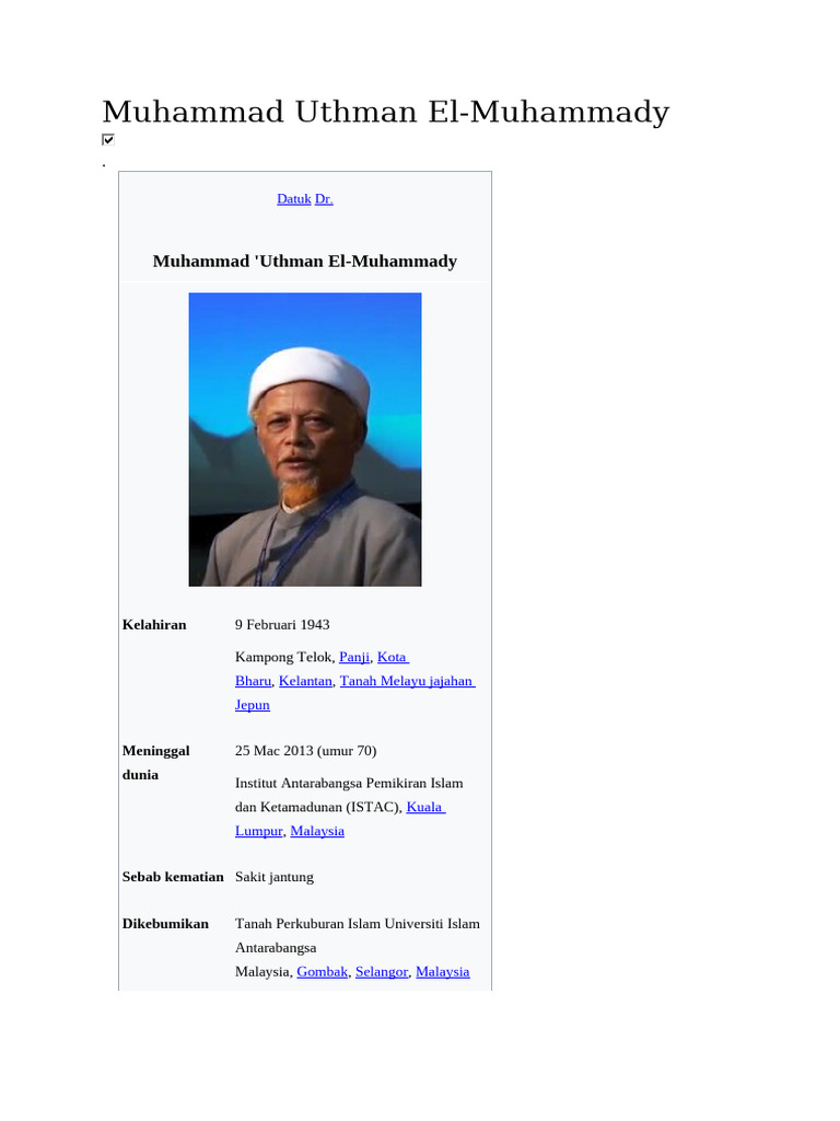 Muhammad Uthman El | PDF