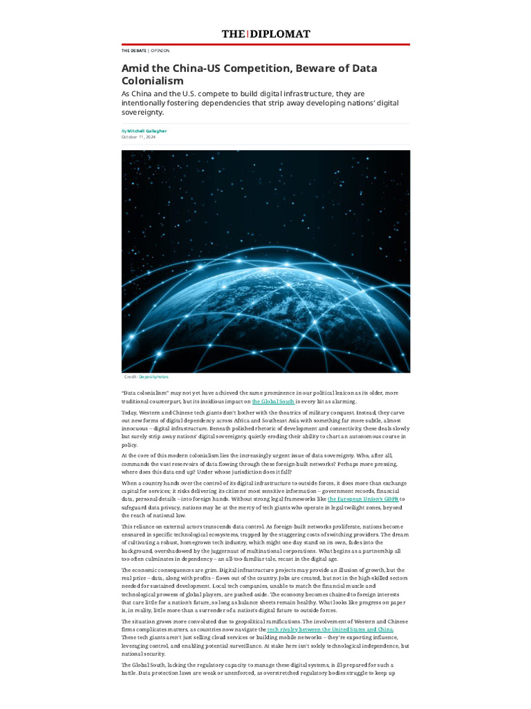 Data Colonialism in Global South Tech | PDF | Internet | Infrastructure