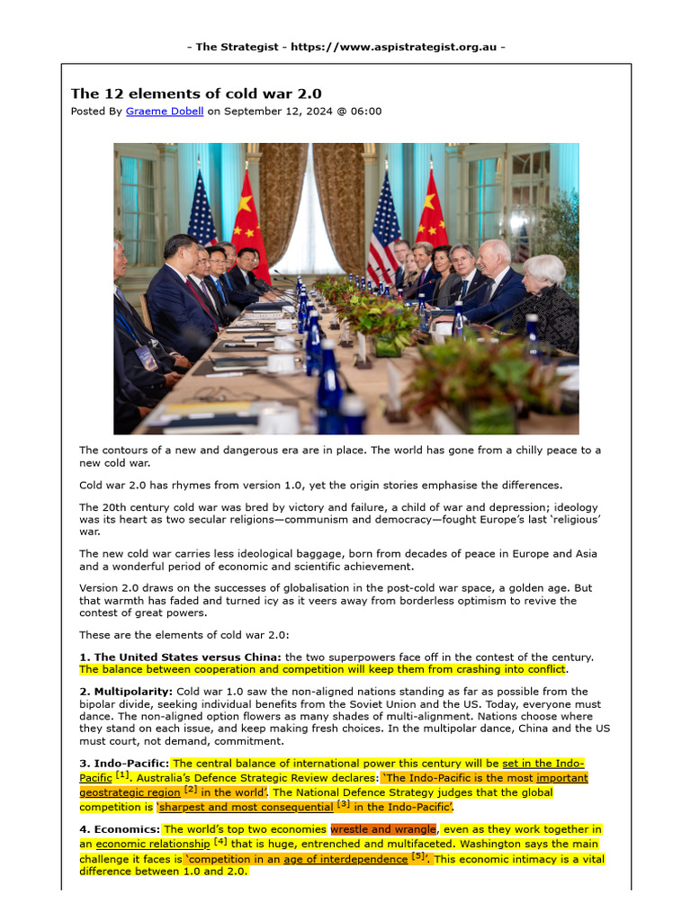The Strategist The 12 Elements of Cold War 2.0 - The Strategist | PDF ...