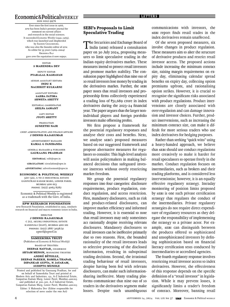 EPW Economic & Political Weekly, Vol 59, Issue No 37, 14 September ...