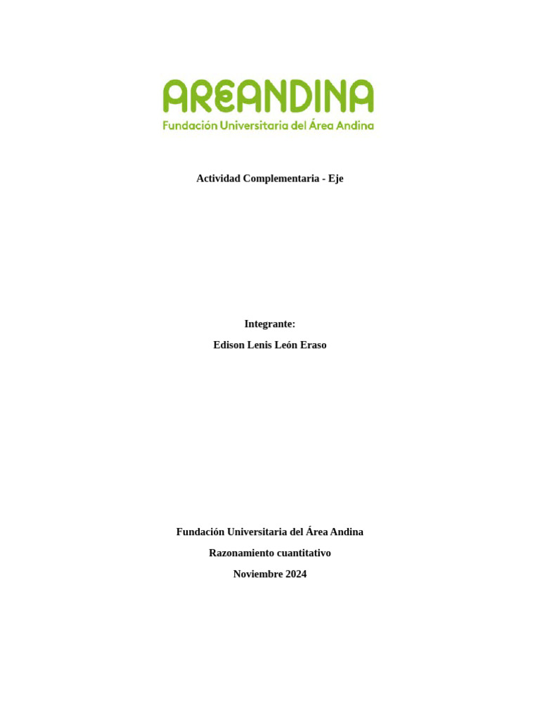 RAZONAMIENTO CUANTITATIVO EJE 3 Complementaria. | PDF | Métodos y materiales de enseñanza