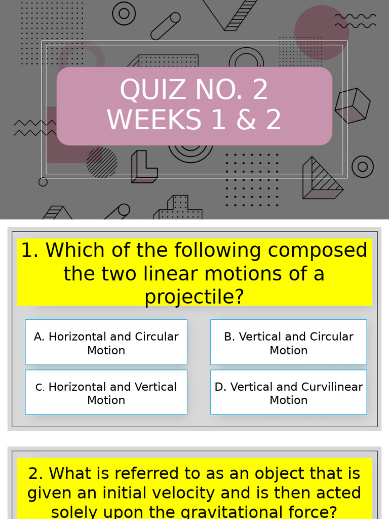 Quiz Projectile Motion | PDF | Collision | Momentum