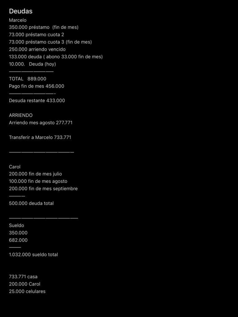 Deudas | PDF