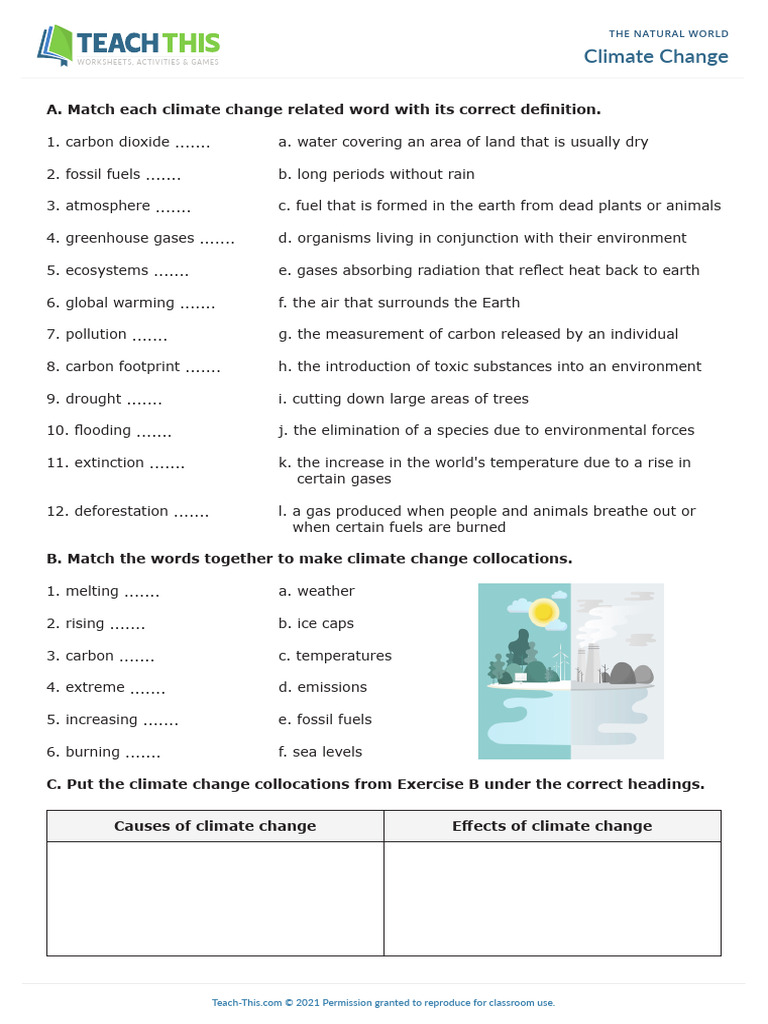 Teach This - Climate Change Worksheet | PDF | Climate Change ...