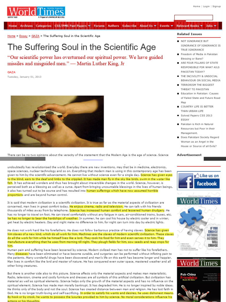 The Suffering Soul in Science Age | PDF | Science