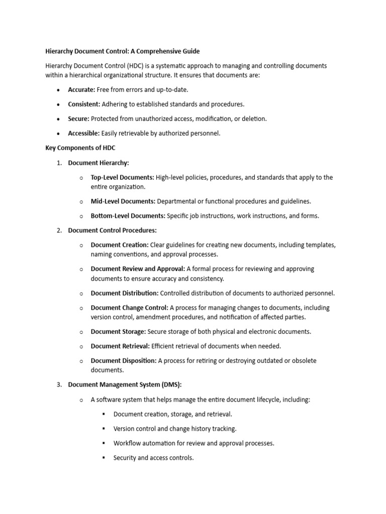 Hierarchy Document Control | PDF | Hierarchy | Version Control