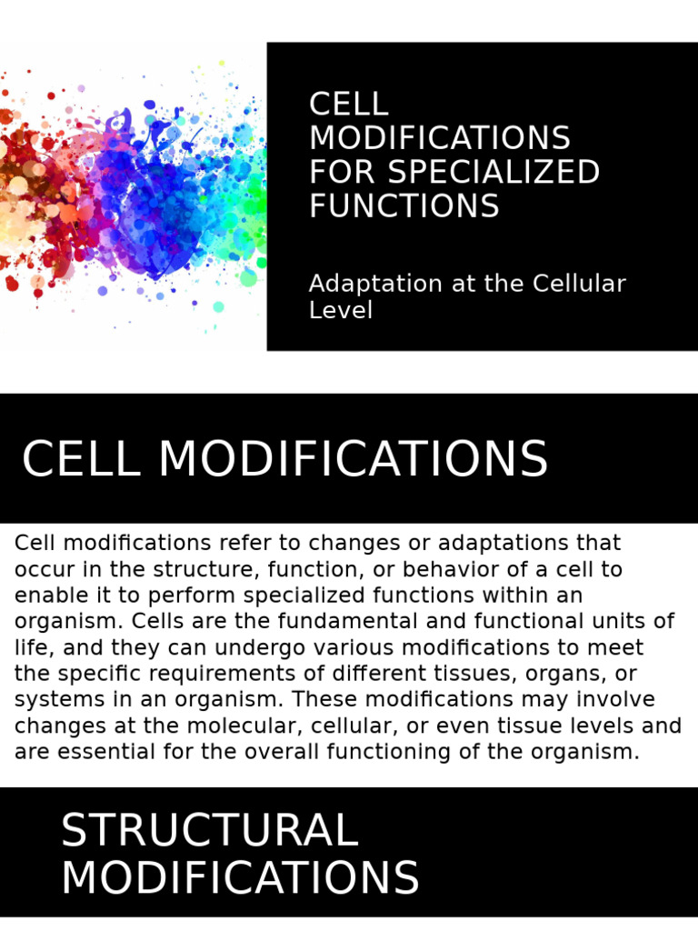 Cell Modifications For Specialized Functions | PDF | Cell Signaling | Endoplasmic Reticulum