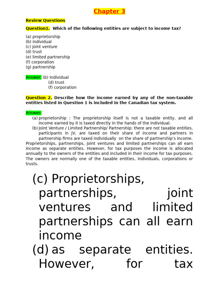Chapter 3 - Review Question | PDF | Tax Deduction | Taxes