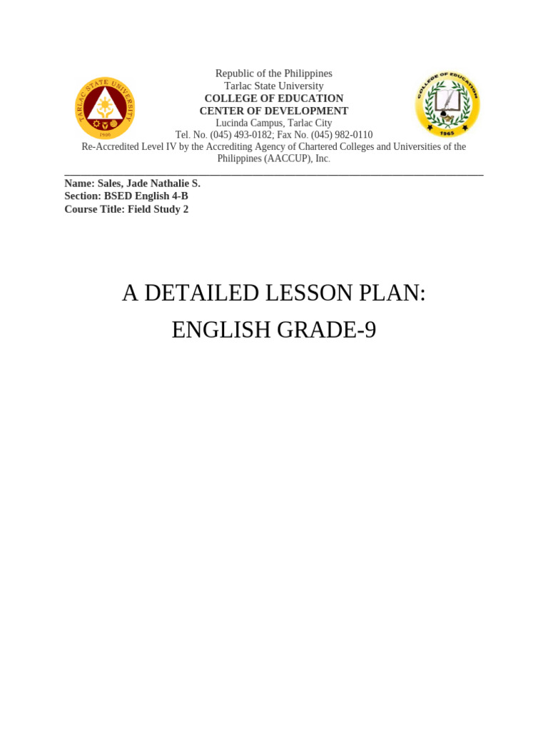 Lesson Plan English 9 | PDF | Identity (Social Science) | Plato