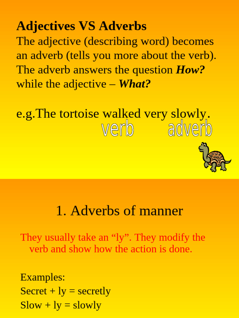 Adverbs of Manner Grammar Guides 135972 | PDF