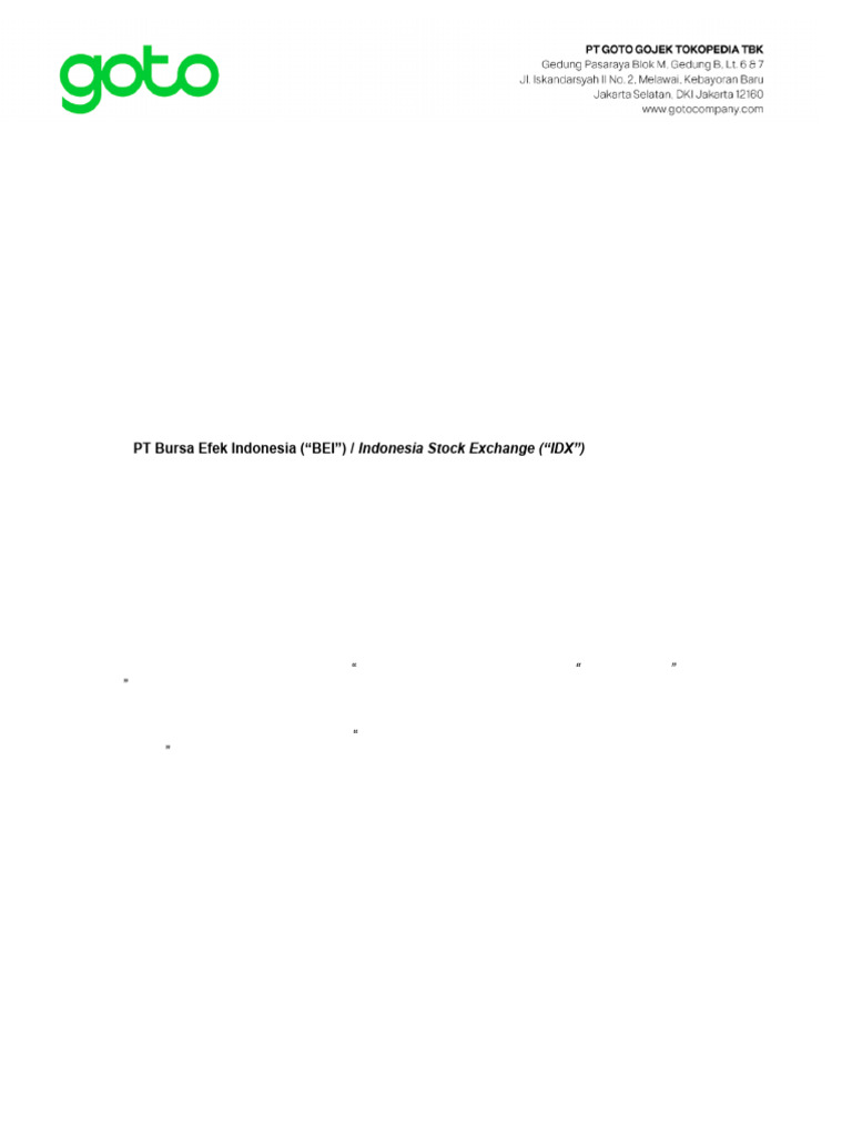 GOTO - Laporan Informasi Dan Fakta Material - 31766553 - Lamp1 | PDF