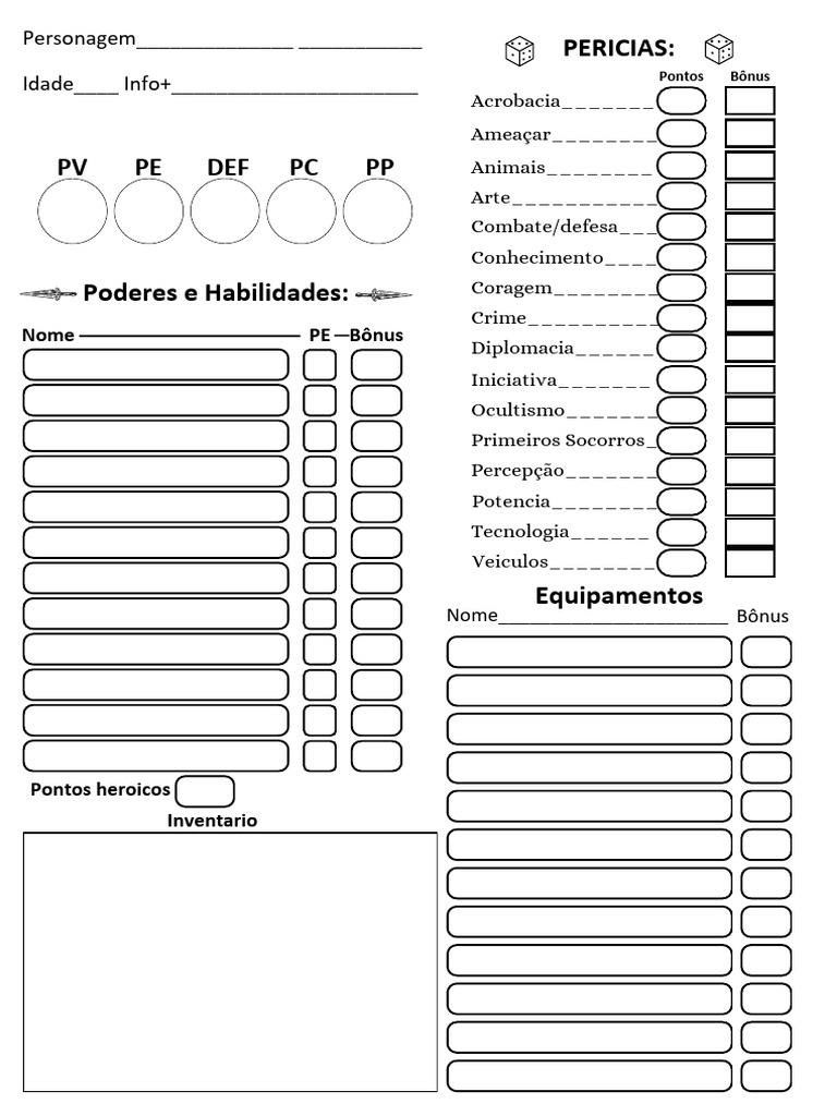 Nova Ficha C4 EDITAVEL | PDF