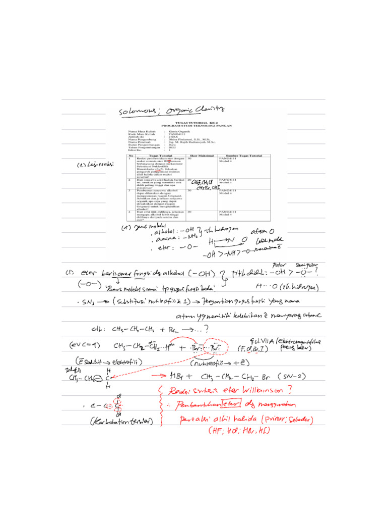 Tugas 2-R.williamson, Grignard, SN2, Titik Didih | PDF