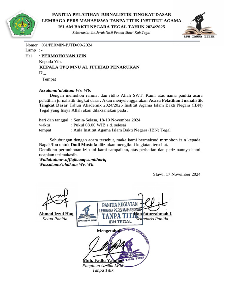 Permohonan Izin | PDF