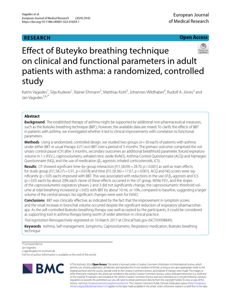 Asthma, Breathing Buteyko Technique | PDF | Asthma | Clinical Medicine