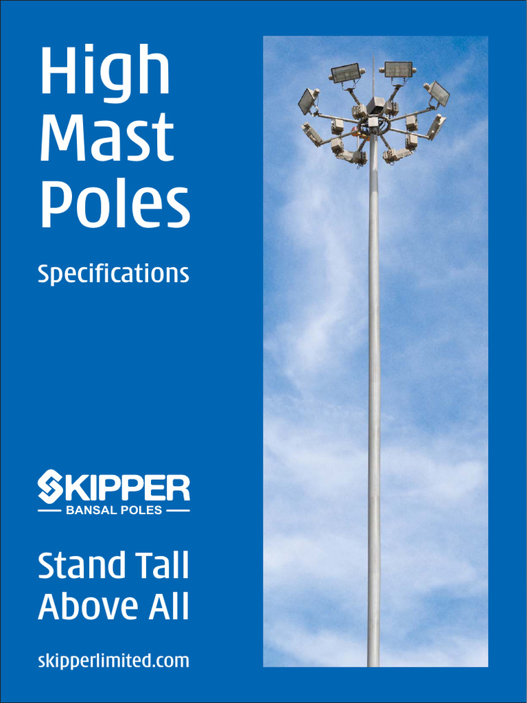 High Mast Poles Specifications Sheet | PDF | Manufactured Goods