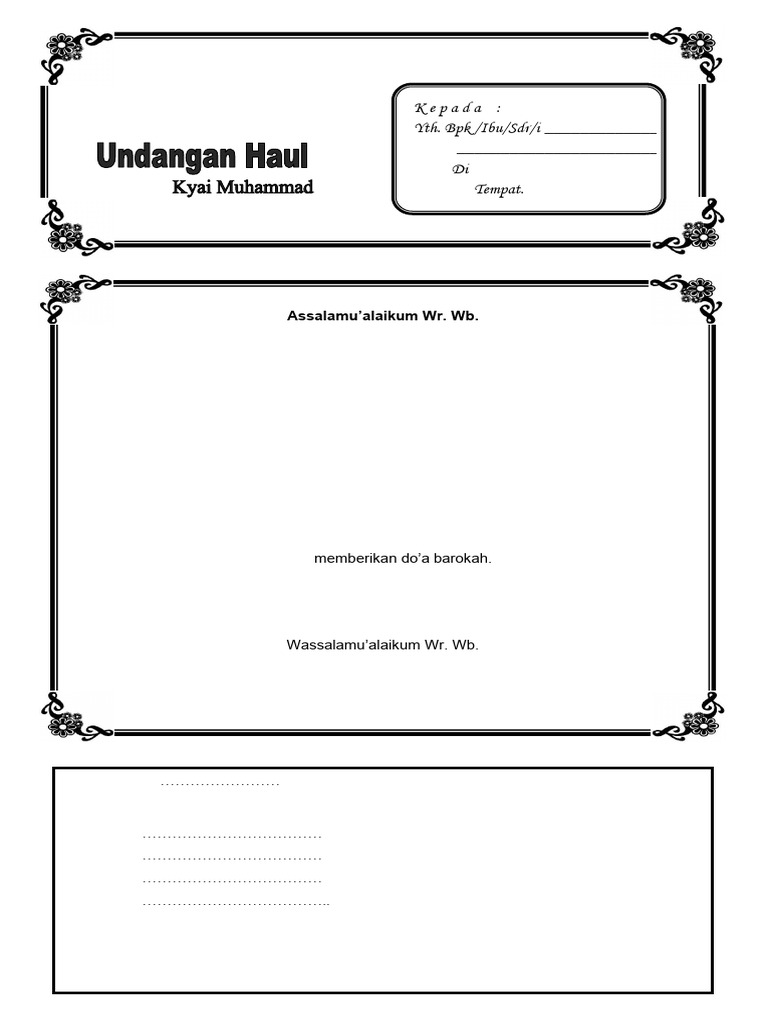 Undangan Haul | PDF