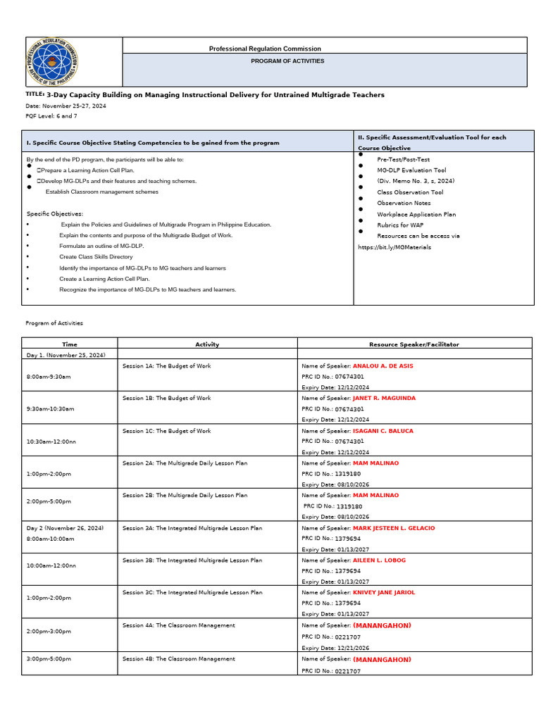 3 Program of Activities SAN FRANCISCO | PDF | Education Theory | Pedagogy